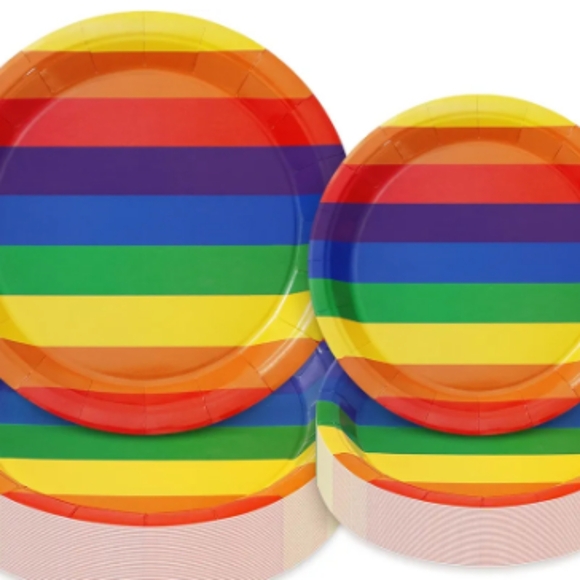 Party Supplies | New 12 Piece Colorful Plastic Paper Plate Lgbtq | Poshmark